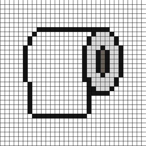A Pixel Art Template Of A White Toilet Paper Roll In The Horizontal
