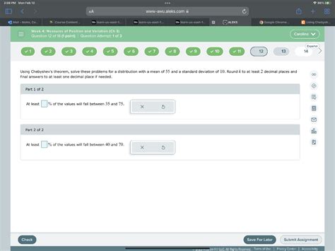 Solved Using Chebyshevs Theorem Solve These Problems For A
