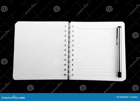 Notebook With Pen Stock Image Image Of Copy Isolated