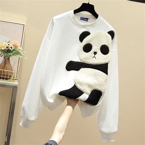 خرید و قیمت هودی مدل پاندا رنگ سفید فری سایز مناسب زمستان ترب