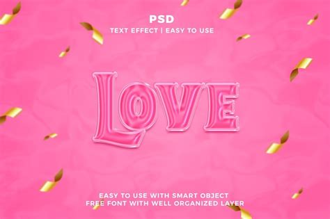 Premium Psd Love 3d Editable Photoshop Text Effect Style Psd With