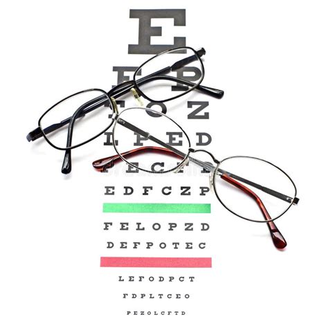 Glasses On Snellen Eye Sight Chart Test Stock Image Image Of Chart Glasses 60900407