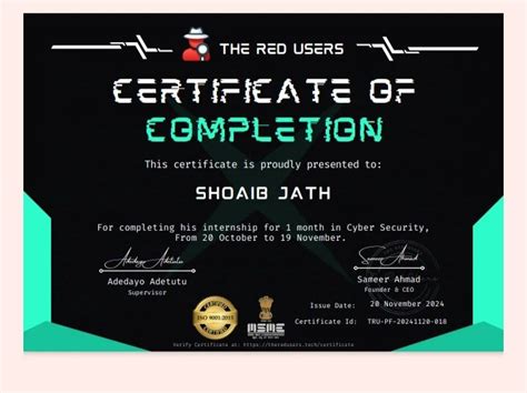 Shoaib Jath On Linkedin Cybersecurity Internship Cyberdefense
