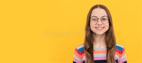 Happy Teen Girl Look Through Eyeglasses Vision Acuity Eyesight
