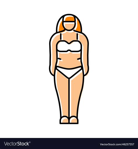 Endomorph Female Body Type Color Icon Royalty Free Vector