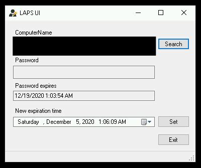 Laps Ui LAPS Local Administrator Password Solution Deutsche