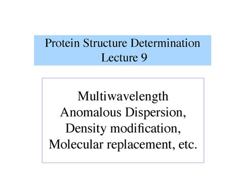 Multi Wavelength Anomalous Dispersion