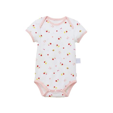 미키하우스 퓨어베일 베이비 반팔 바디수트 70 80 핑크플라워