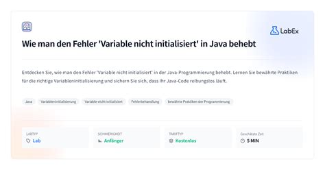 Wie Man Den Fehler Variable Nicht Initialisiert In Java Behebt Labex