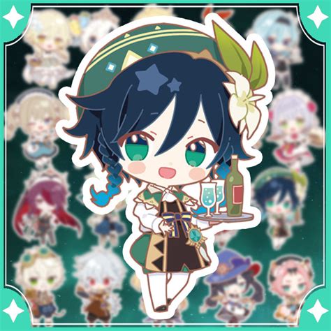Genshin Impact Sticker Mondstadt Set Venti Diluc Klee Albedo