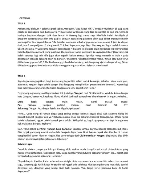 Script Siaran Radio Pdf