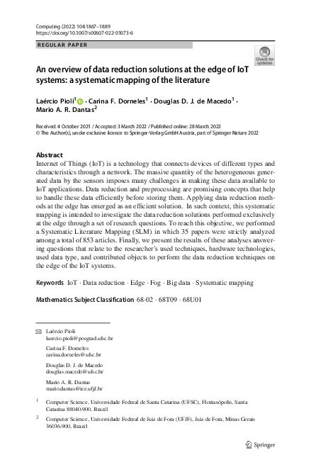 pdf an overview of data reduction solutions at the edge of iot