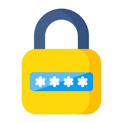 Flat Design Icon Of Password Lock 20084233 Vector Art At Vecteezy