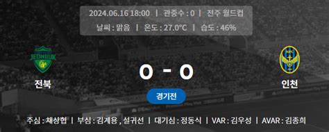 전북 Vs 인천 주심 채상협 ㅣ 부심 김계용 설귀선 ㅣ 대기심 정동식 ㅣ Var 김우성 ㅣ Avar