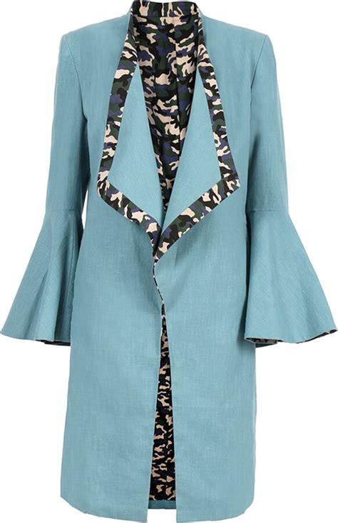 Yvette Libby Nguyen Paris Women Flare Sleeves Open Front Trench