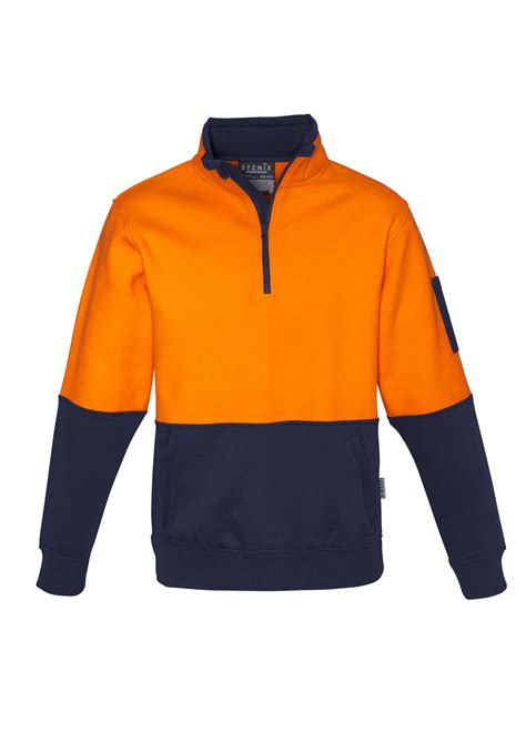 Syzmik Unisex Half Zip Hi Vis Jumper Zt476 320 Gsm Polyester Orange
