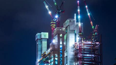 建筑施工工地夜间工作停止时间间断mov格式视频下载 正版视频编号3781796 摄图网