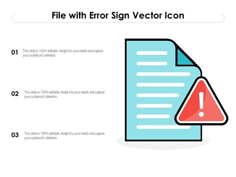 File With Error Sign Vector Icon Ppt Powerpoint Presentation File
