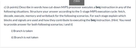 Question Six Processor Microarchitecture 15