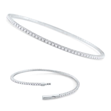 14k Gold And Diamond Flex Bracelet