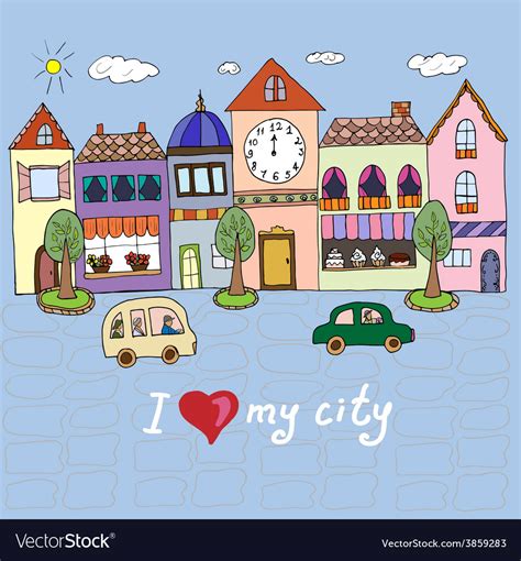 I Love My City Royalty Free Vector Image Vectorstock