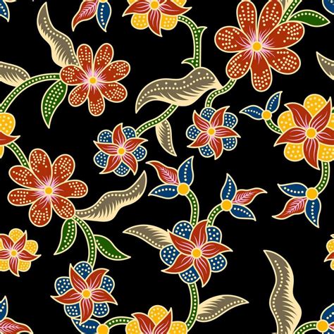 Seamless Batik Floral Pattern Background 24459636 Vector Art At Vecteezy