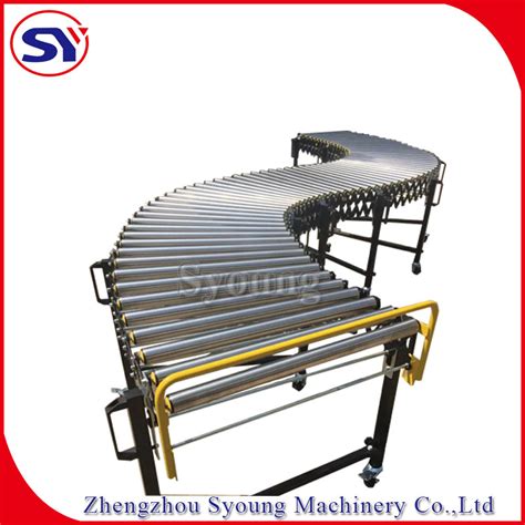 Gravity Flexible Roller Conveyor Telescopic For Loading Unloading
