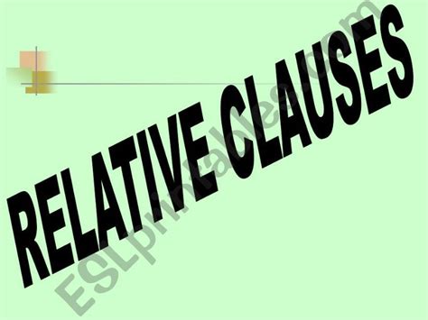 ESL English PowerPoints Relative Clauses