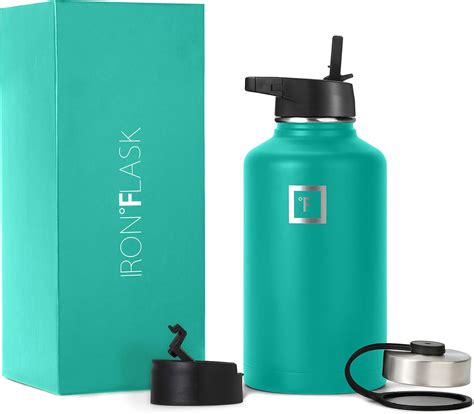 Iron Flask Sports Water Bottle 14oz 18oz 22oz 32oz 40oz 64oz 3 Lids