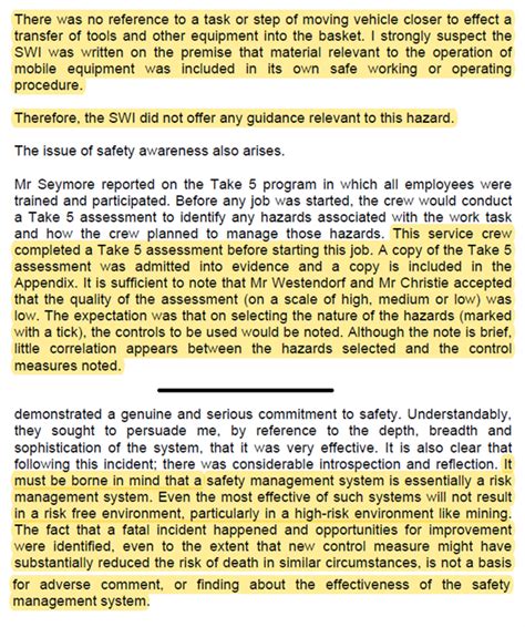 Fatal Mining Plantpedestrian Interaction Coroner Highlights Sops Not