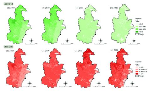 A Normalize Difference Of Vegetation Index NDVI Maps Of Tianjin
