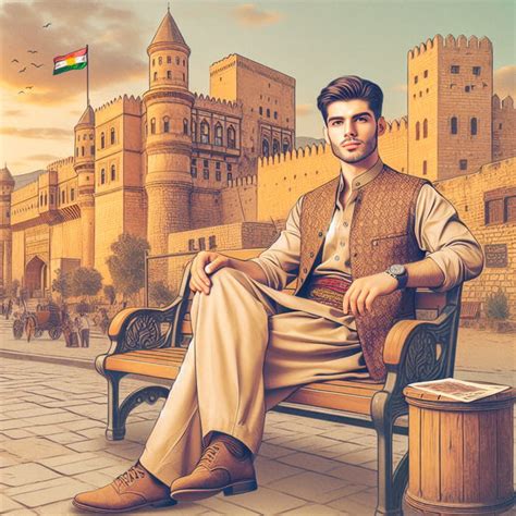 Tranquil Kurdish Man At Diyarbakır Castle In Traditional Attire Ai