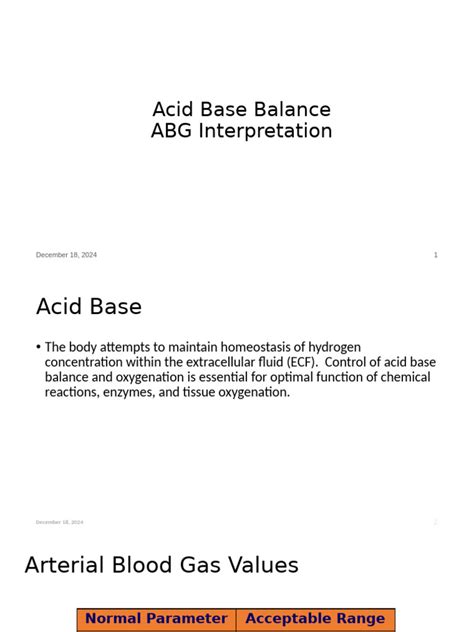 Abg Slides Pdf Intensive Care Medicine Physiology