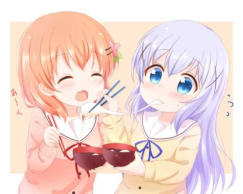 Safebooru 2girls T Araki495 Bangs Blue Eyes Blue Hair Blue Ribbon