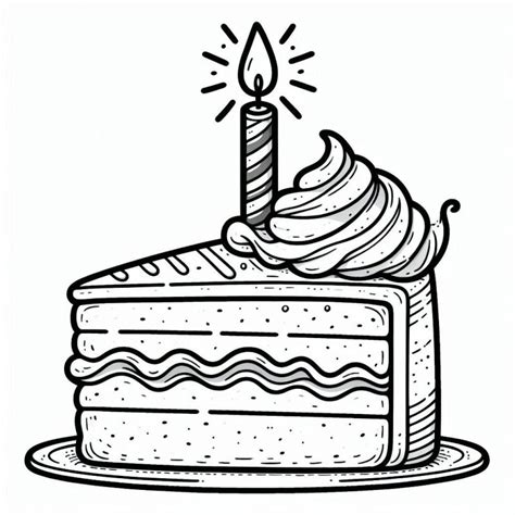 Desenho Colorir De Bolo De Aniversario