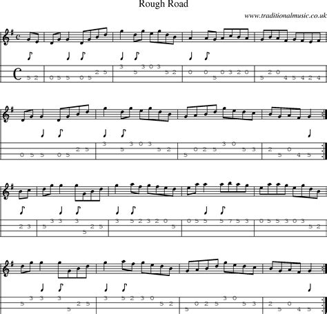Irish Music Tune Rough Road With Mandolin Tab Sheetmusic Midi Mp3