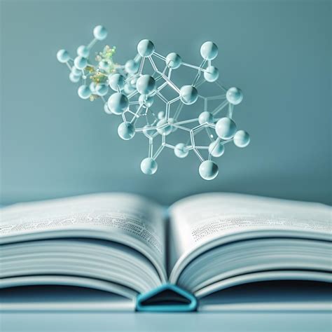 Digital Molecular Structure On Book Premium Ai Generated Image