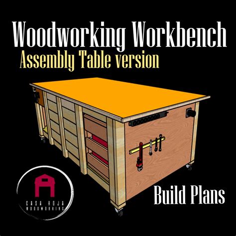 Woodworking Workbench Plans Assembly Table Version Table Saw Infeed