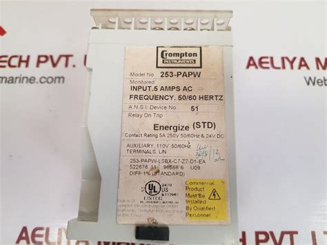 CROMPTON INSTRUMENTS 253 PAPW PROTECTION RELAY Aeliya Marine