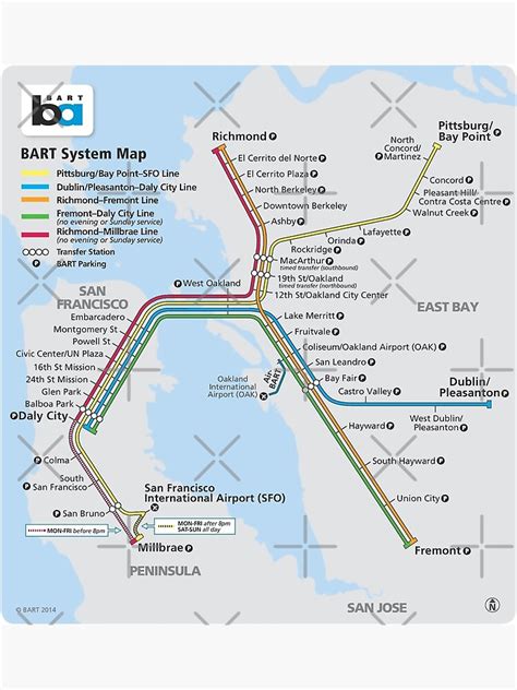 Bart Map Bay Area Rapid Transit Map Poster For Sale By Designdog