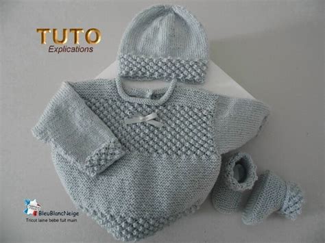 TUTO tricot bébé tutoriel Patron layette bb à tricoter pdf