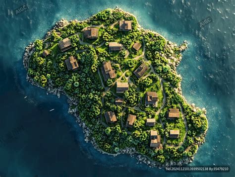Ai创作图豪华岛屿 私属岛屿 海景别墅鸟瞰图 海岛居住区 专属岛屿 海景小区鸟瞰图 私人岛屿 私人小岛 人造岛 以岛为家 私人海岛 私家岛