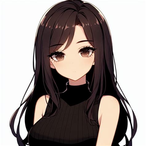 Stylish Anime Girl With Long Black Hair And Brown Skin Color Ai Art