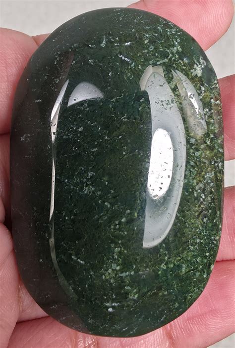 Moss Agate Palmstone Option D Honeybell Crystals