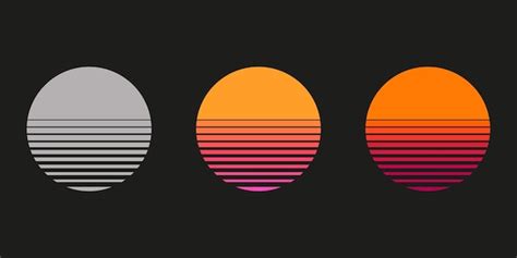 Premium Vector Sun 80s Retro Sunset Poster Electro Sun Space Vintage