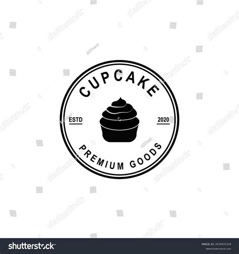 Cupcake Shop Logo Round Linear Logo Stock Vector Royalty Free