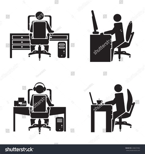 person working on computer vector illustration vector de stock libre