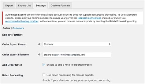 WooCommerce Customer Order XML Export Suite Documentation WooCommerce