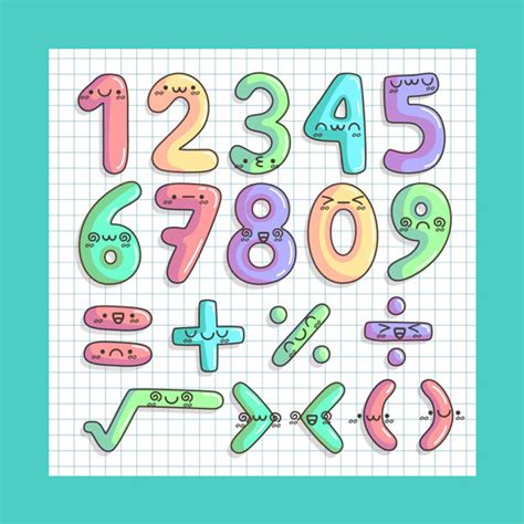 手绘数字数学符号素材cnn