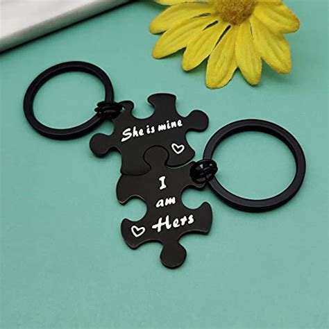 Stainless Steel Same Sex Wedding Rings Gear Baipilu Puzzle Keychains For Lgbt Couples